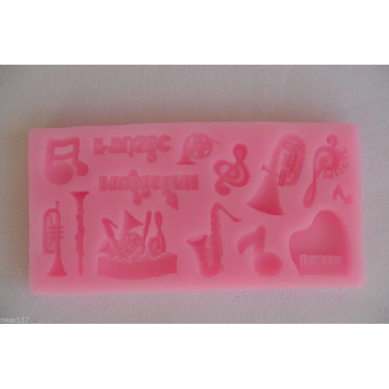 Moule Gâteaux en Silicone INSTRUMENTS DE MUSIQUE Pour Pate à Sucre & d ...